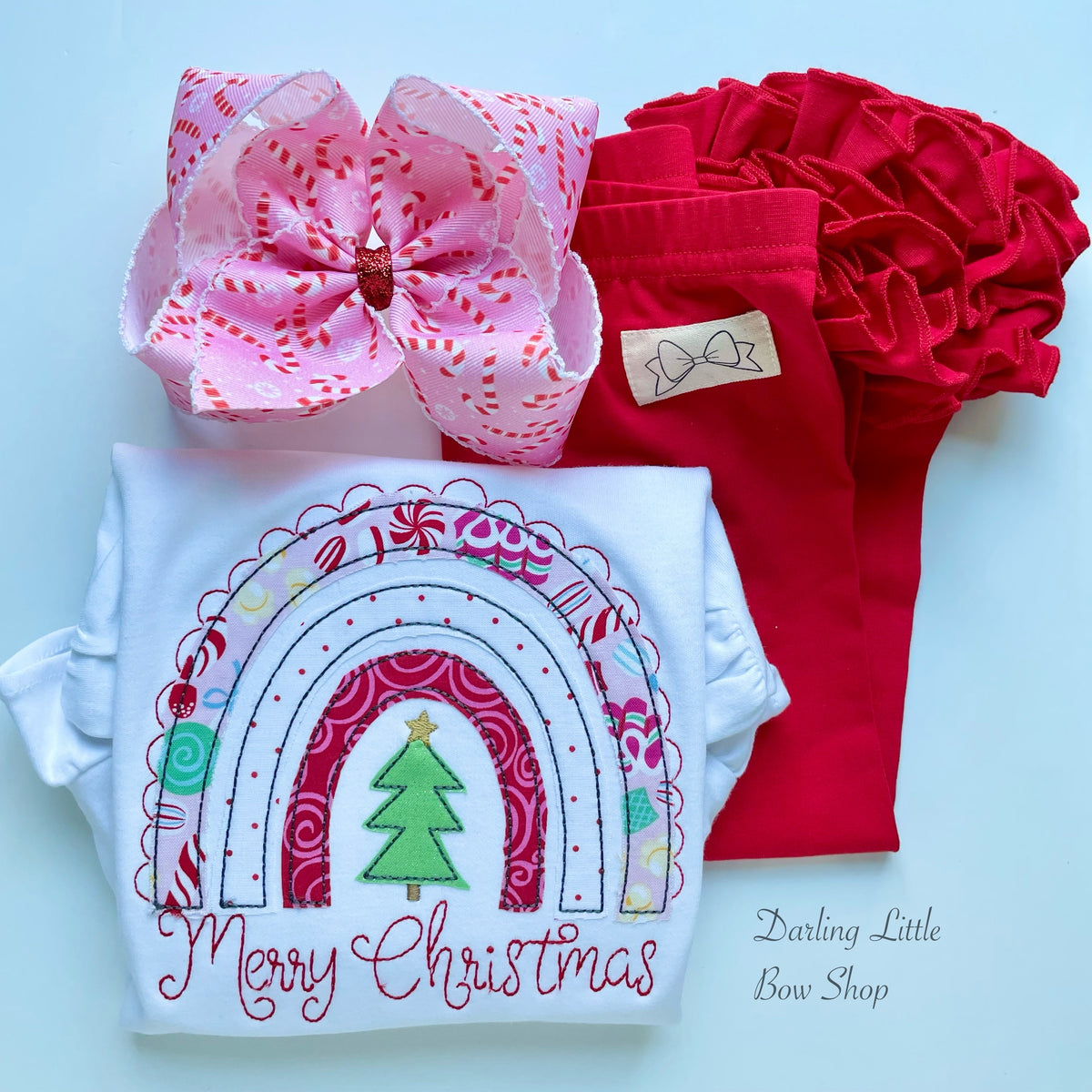 Merry Christmas Rainbow shirt or bodysuit for girls | Darling Little ...